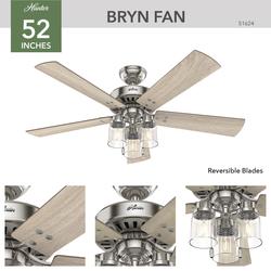Hunter® Bryn 52" Brushed Nickel Indoor Ceiling Fan at Menards®