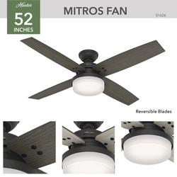 Hunter® Mitros 52" Matte Black Indoor LED Ceiling Fan at Menards®