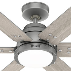 Hunter® Gravity 60" Matte Silver Indoor LED Smart Ceiling Fan with ...