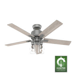 Hunter® HunterExpress® Techne 52" Matte Silver Indoor 4-Light Smart ...