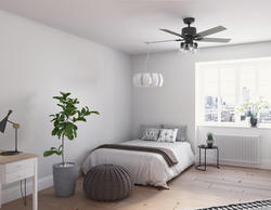 Hunter® HunterExpress® Techne 52" Matte Black Indoor 4-Light Smart ...