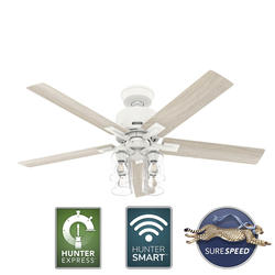 Hunter® HunterExpress® Techne 52" Matte White Indoor 4-Light Smart ...