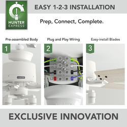 Hunter® HunterExpress® Techne 52" Matte White Indoor 4-Light Smart ...