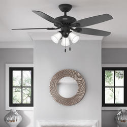 Hunter® Builder 52" Matte Black Indoor 3-Light Ceiling Fan at Menards®