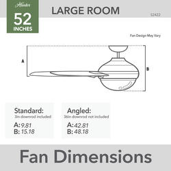Hunter® Burroughs 52" Matte Black Indoor 2-Light Ceiling Fan at Menards®