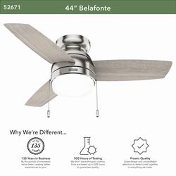 Hunter® Belafonte 44" Brushed Nickel Indoor 2-Light Ceiling Fan at Menards®