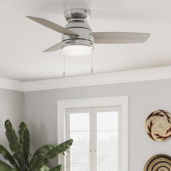Hunter Belafonte 44 Brushed Nickel Indoor 2 Light Ceiling Fan At Menards