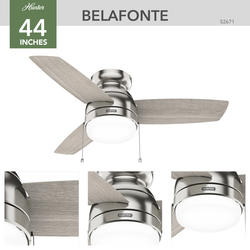 Hunter® Belafonte 44" Brushed Nickel Indoor 2-Light Ceiling Fan at Menards®