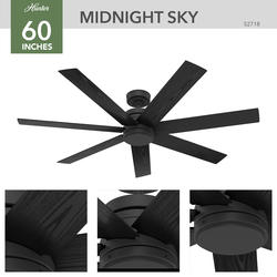 Hunter® Midnight Sky 60" Matte Black Indoor/Outdoor Ceiling Fan at Menards®