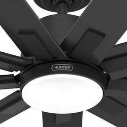 Hunter® Synchron 72" Matte Black Indoor/Outdoor LED Smart Ceiling Fan ...