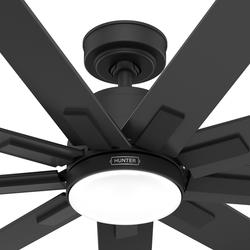 Hunter® Synchron 72" Matte Black Indoor/Outdoor LED Smart Ceiling Fan ...