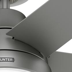Hunter® Aerodyne 60" Matte Silver Indoor LED Smart Ceiling Fan with ...