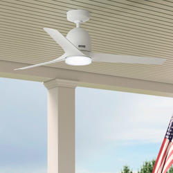 Hunter® Geisel 52" Porcelain White Indoor/Outdoor LED Ceiling Fan with ...