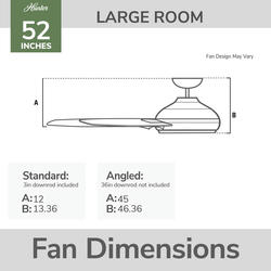 Hunter® Geisel 52" Porcelain White Indoor/Outdoor LED Ceiling Fan with ...