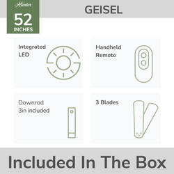 Hunter® Geisel 52" Porcelain White Indoor/Outdoor LED Ceiling Fan with ...