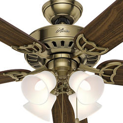 Hunter® Studio Series 52" Antique Brass Indoor 4-Light Ceiling Fan at ...