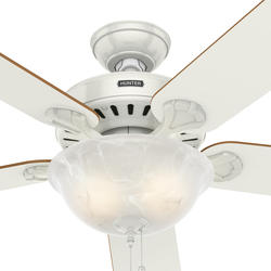 Hunter® Pro's Best Five Minute Fan 52" White Indoor 2-Light Ceiling Fan ...