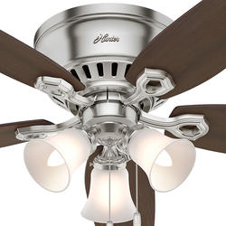 Hunter® Builder 52" Low Profile® Brushed Nickel Indoor LED Ceiling Fan ...