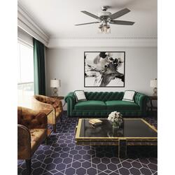 Hunter® Bennett 52" Brushed Nickel Indoor 3-Light Ceiling Fan with ...