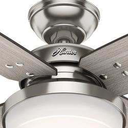 Hunter® Mitros 52" Brushed Nickel Indoor 2-Light Ceiling Fan with ...