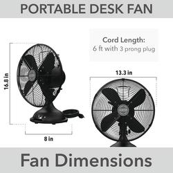Hunter® 12" Matte Black Oscillating Desk Fan at Menards®