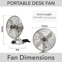 Hunter® 12" Brushed Nickel Oscillating Desk Fan at Menards®