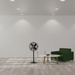 Hunter® 16" Matte Black Oscillating Pedestal Fan at Menards®