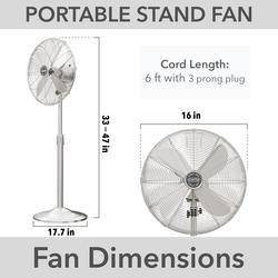 Hunter® 16" Brushed Nickel Oscillating Pedestal Fan at Menards®