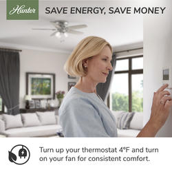 Hunter® Solaria 60" Fresh White Indoor/Outdoor LED Ceiling Fan with ...