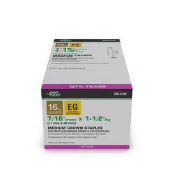 Grip Fast® 16 Gauge 7/16" Crown 1 - 1/2" Leg Electro - Galvanized ...