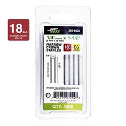 Grip Fast® 18 Gauge 1/4" Crown 1 - 1/2" Leg Electro - Galvanized Narrow ...