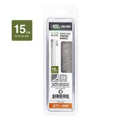 Grip Fast® 15 Gauge 1 - 1/2" Stainless Steel DA Style Angled Finish ...