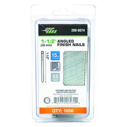 Grip Fast® 15 Gauge 1 - 1/2" Stainless Steel FN Style Angled Finish ...