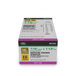 Grip Fast® 16 Gauge 7/16" Crown 1 - 1/2" Leg Electro - Galvanized N ...