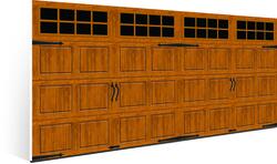 Ideal Door® Designer 16' x 7' Oak Medium Insulated Garage Door with ...