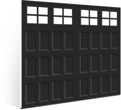 Ideal Door Recessed Panel 9 X 7 Black Insulated Garage Door With
