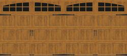 Ideal Door® Designer 16' x 7' Oak Medium Insulated Garage Door with ...