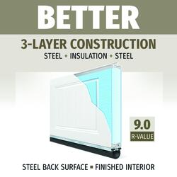 Ideal Door® Designer 8' x 7' Oak Medium Insulated Garage Door (R-Value ...