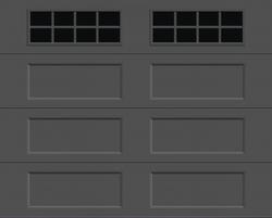 Ideal Door® Recessed Panel 10' x 8' Charcoal Insulated Garage Door with ...