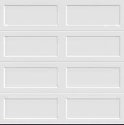 Ideal Door® Recessed Panel 8' x 7' White Insulated Garage Door (R-Value ...