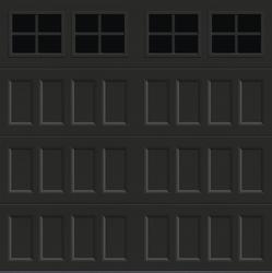 Ideal Door® Recessed Panel 9' x 8' Black Insulated Garage Door with ...