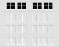 Ideal Door® Recessed Panel 10' x 8' White Insulated Garage Door with ...
