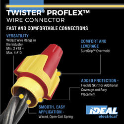 IDEAL® Twister® ProFlex™ 18-10 AWG Electrical Wire Connector - 100 ...