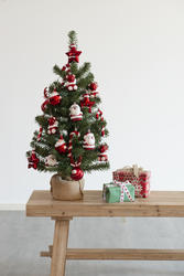 Enchanted Forest® 30" Unlit Mini Artificial Christmas Tree with 10 Red ...