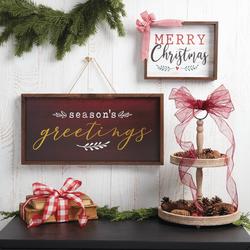 Enchanted Forest® 20" x 10" Reversible Christmas Hanging Sign ...