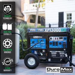 Duromax 10,500 Running 13,000 Starting Watt Dual Fuel Portable Generator w/ CO Alert at Menards®
