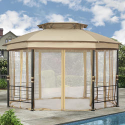 11' x 13' Fabric Gazebo with Curtain at Menards®