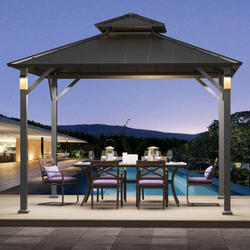 10' x 10' Hardtop Gazebo with Solar-Powered LED Lights at Menards®