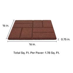 GroundSmart 16" Dual-Sided Red Rubber Paver at Menards®