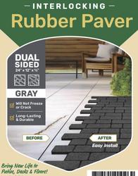 GroundSmart 24" x 12" Dual-Sided Gray Interlocking Rubber Paver at Menards®